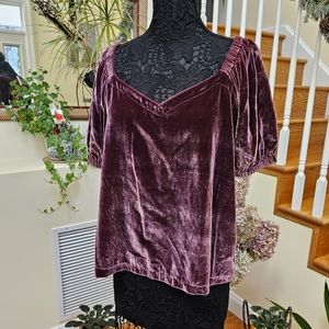 LOFT | Tops | Burgundy Velvet Top | Poshmark